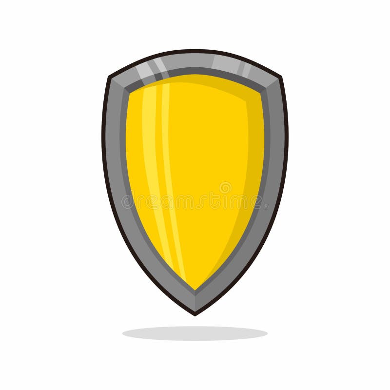 Yellow Cartoon of Shield Isolated Illustration Design Vector Stock ...