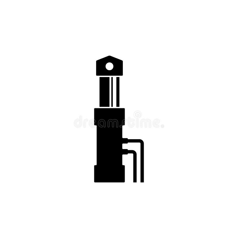 Hydraulic Icon in Flat Style. Cylinder Vector Illustration on White ...