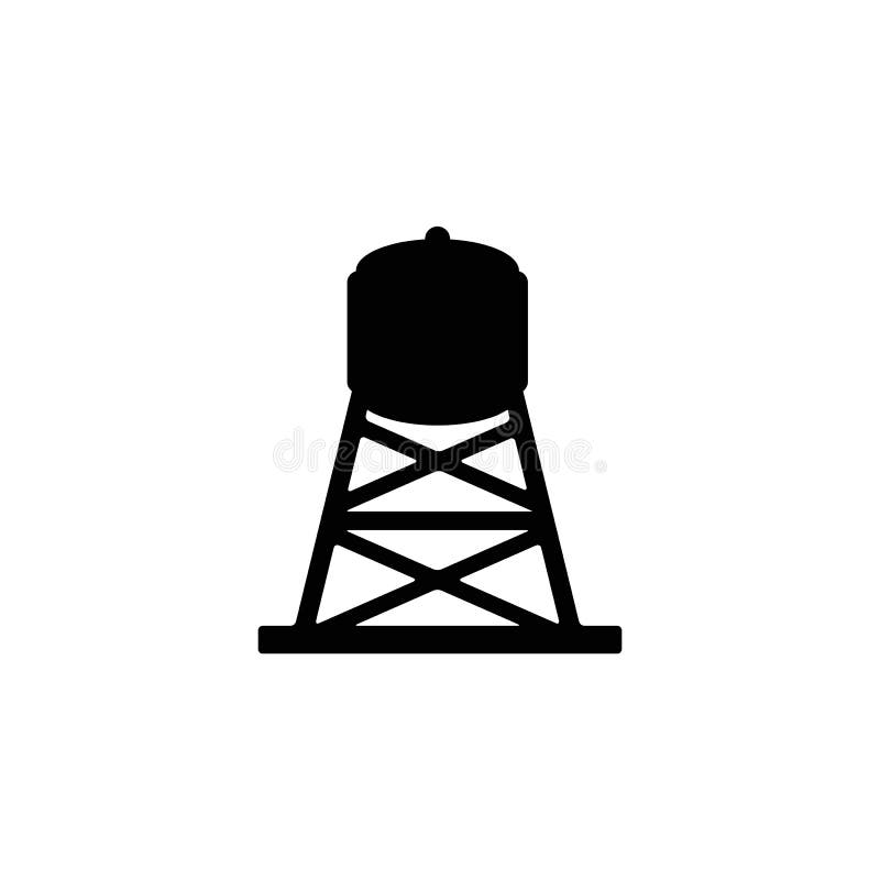 Outline Watertower Vector Icon. Isolated Black Simple Line Element ...