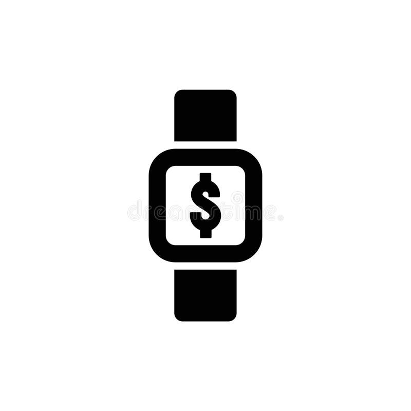 Money Hand Watch Icon Isolated on White Stock Vector - Illustration of ...