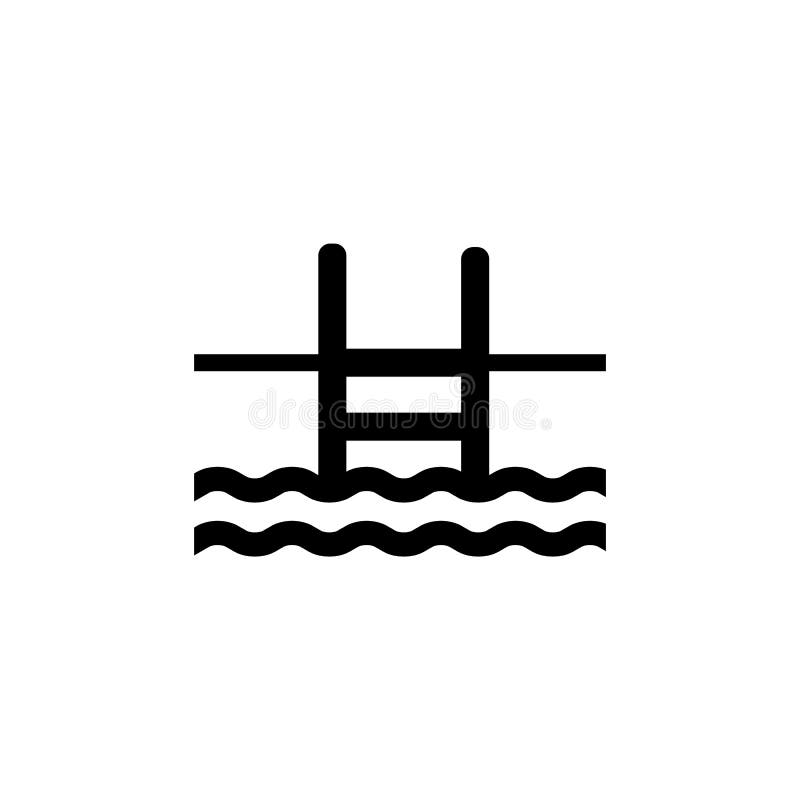 Pool Stairs Icon Isolated on White Stock Vector - Illustration of wave ...