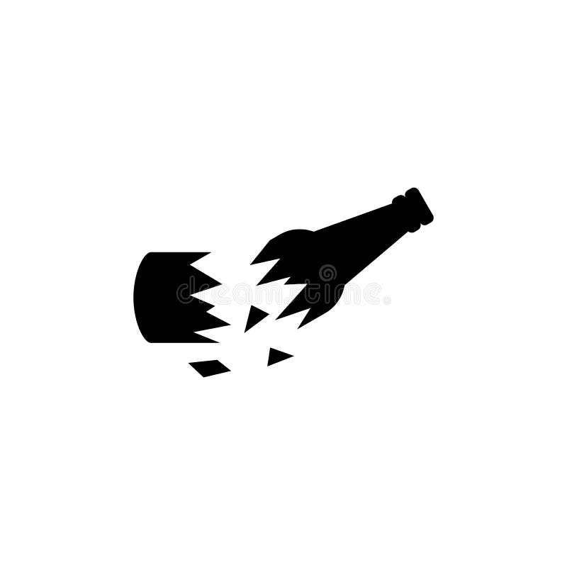 Broken Glass Bottle Icon Isolated Vector on White Stock Vector ...