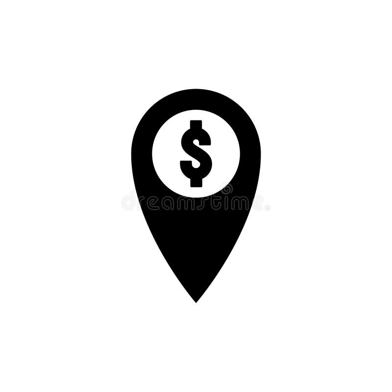 Money Pin Icon Isolated Vector on White Stock Vector - Illustration of ...