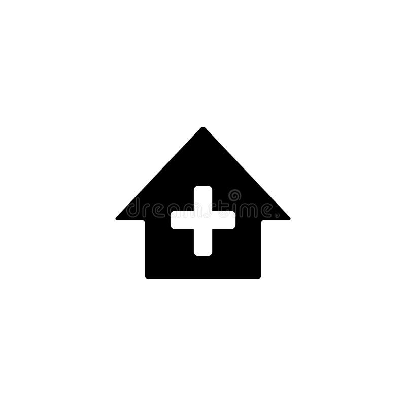 Medical House Icon Vector Isolated on White Stock Vector - Illustration ...