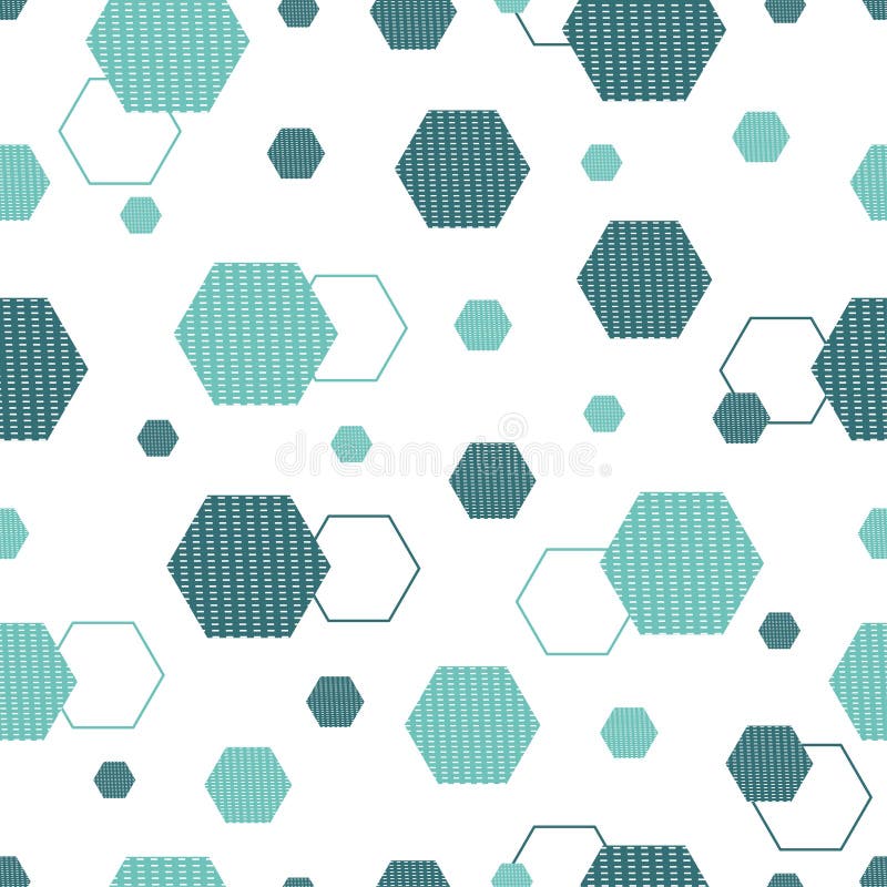 Seamless Abstract Geometric Pattern Green Overlapping Hexagon ...