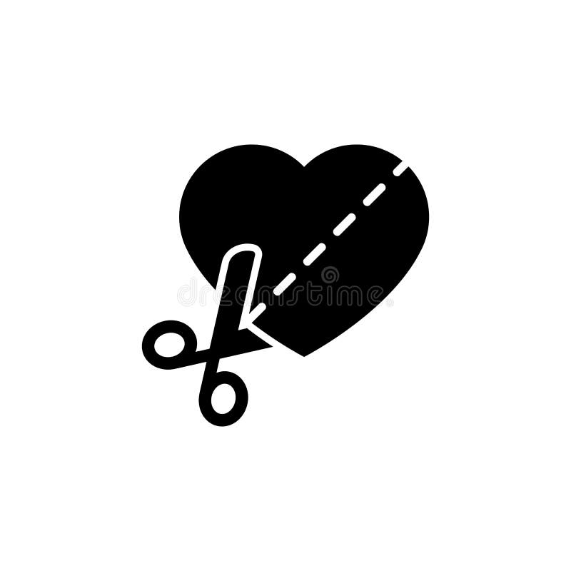 Cutting Heart with Scissors Icon Vector Isolated on White Stock Vector ...