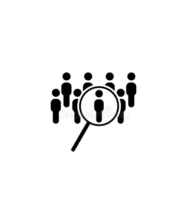 Identify Icon,magnifying Glass with People,vector Best Flat Icon. Stock ...