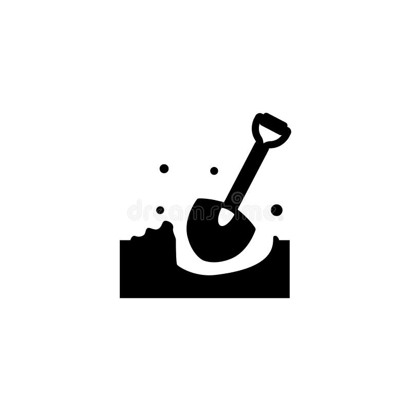 Soil Digging with Shovel Icon Vector Isolated on White Stock Vector ...