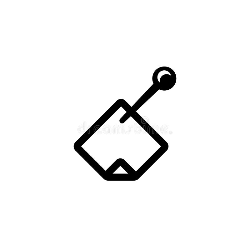 Note Paper with Pin Icon Vector Isolated on White Stock Vector ...