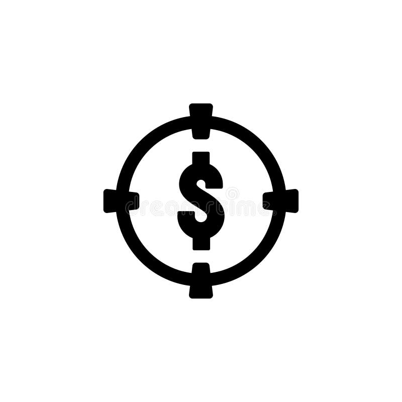 Money Target Icon Vector on White Stock Vector - Illustration of ...
