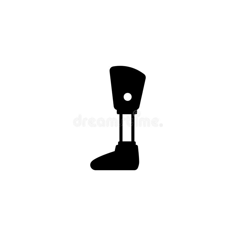 Prosthetic Leg Icon Vector on White Stock Vector - Illustration of ...