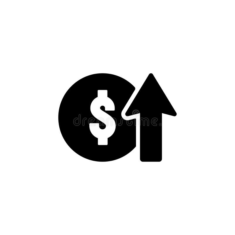 Money with Arrow Up Icon Vector on White Stock Vector - Illustration of ...