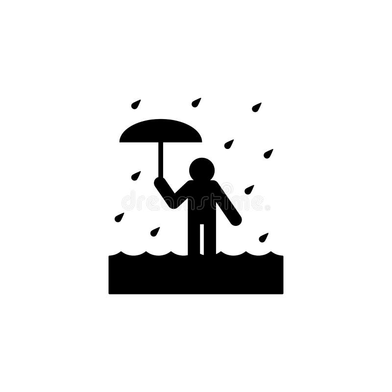 Flood icon vector stock vector. Illustration of person - 196171663