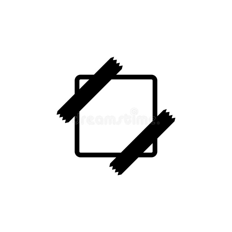 Note paper with tape icon stock vector. Illustration of post - 196171692