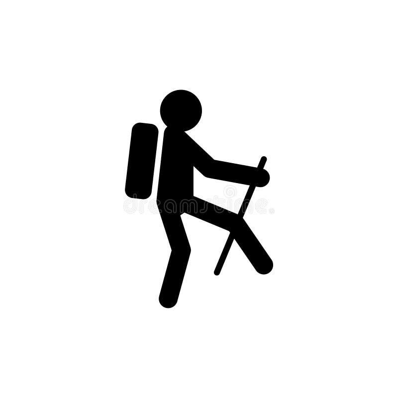 Hiking man icon vector stock vector. Illustration of outdoor - 196171759