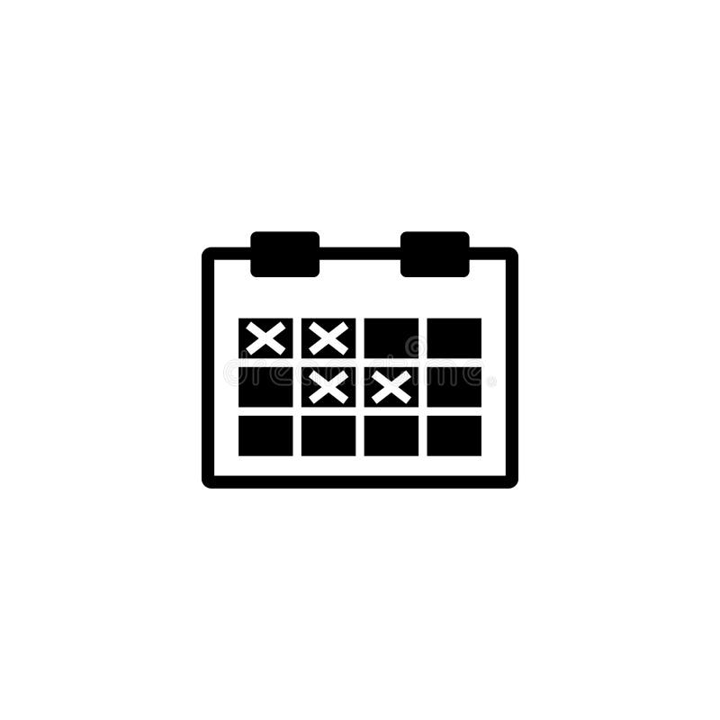 Calendar with List Line Icon Concept. Calendar with List Flat Vector ...
