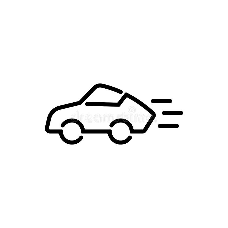 Moving Car Icon Vector on White Background Stock Vector - Illustration ...