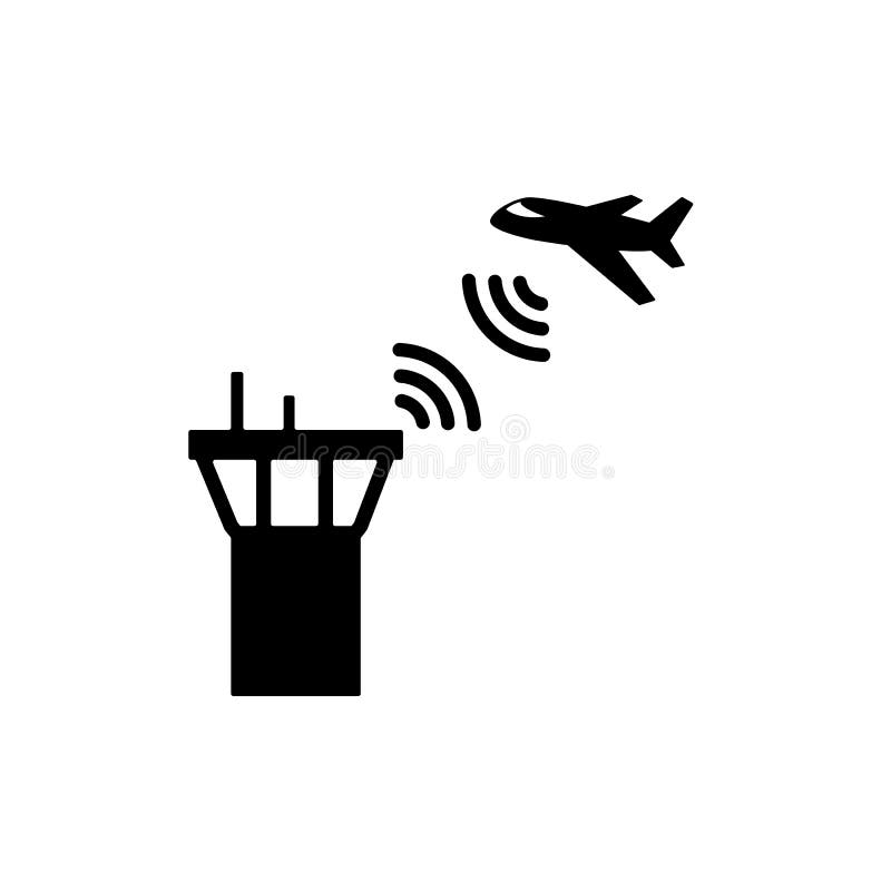 Air Traffic Control Tower Icon Vector on White Background Stock Vector ...