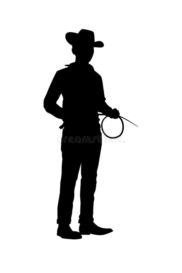 Cowboy silhouette vector stock vector. Illustration of black - 197010551