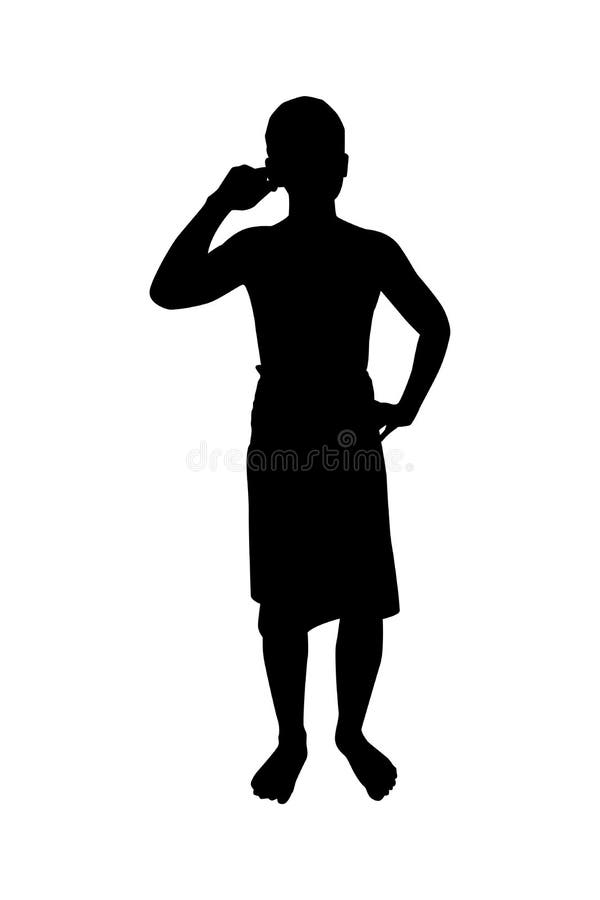 Showering Man Silhouette Vector Stock Vector - Illustration of hand ...