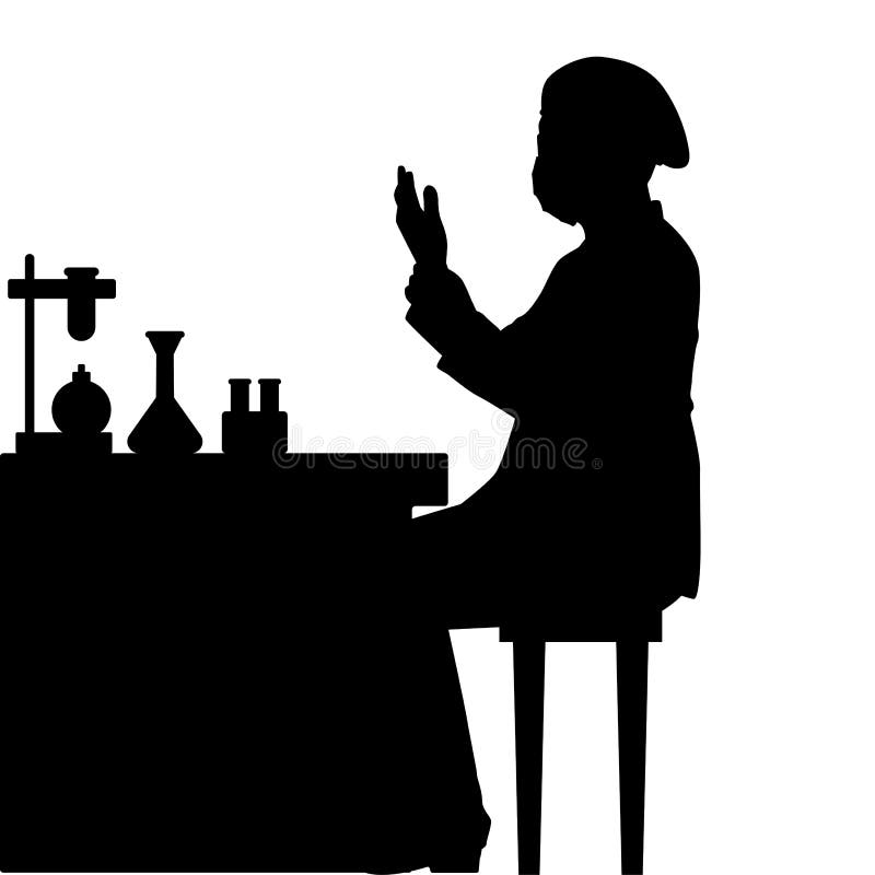 Scientist in Lab Silhouette Vector Stock Vector - Illustration of black ...