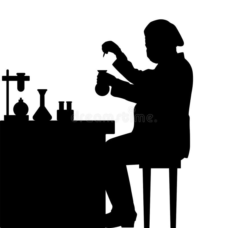 Scientist in Lab Silhouette Vector Stock Vector - Illustration of black ...