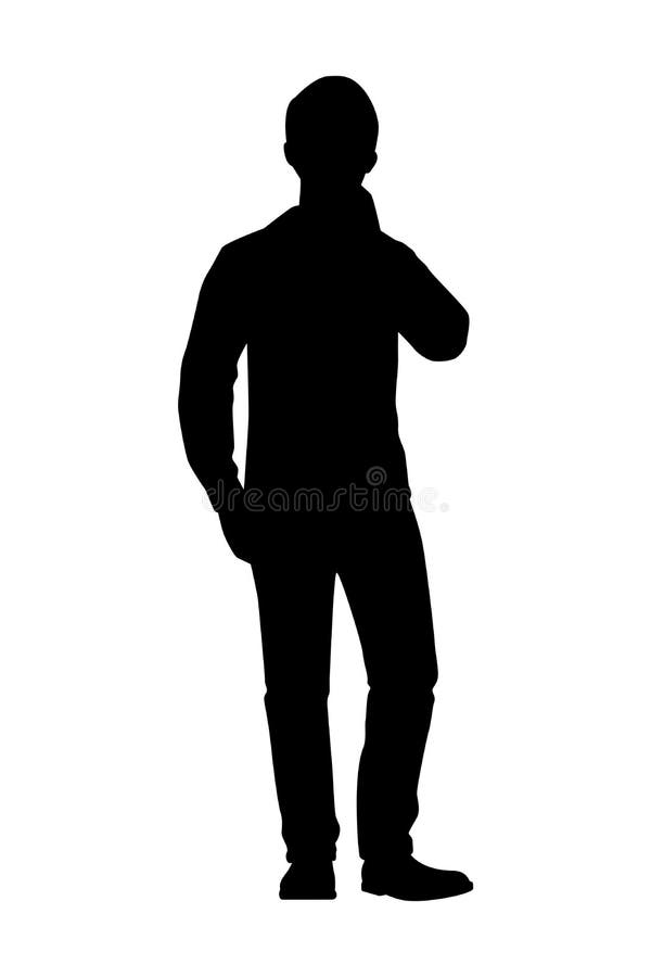 Set of Standing Handsome Man Silhouette Vector Stock Vector ...