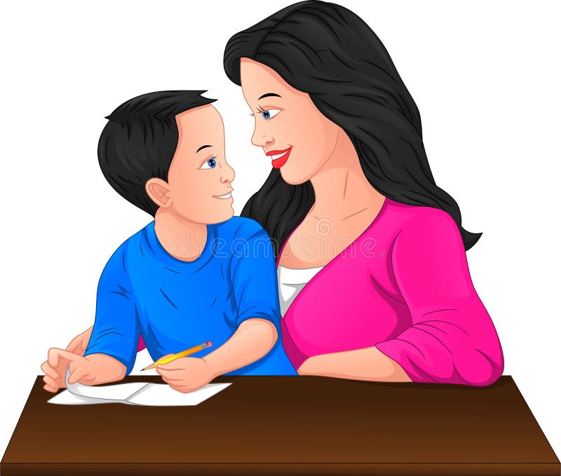 Boy Studying Mom Stock Illustrations – 400 Boy Studying Mom Stock Illustrations, Vectors ...