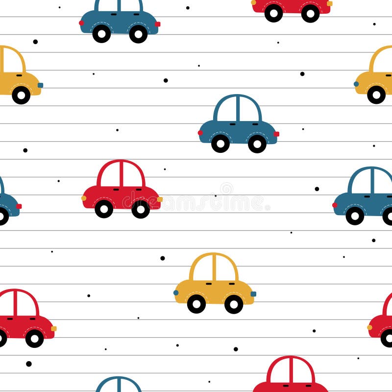 Vintage Car Background Cute Cartoon Patterns for Children, Colorful and ...