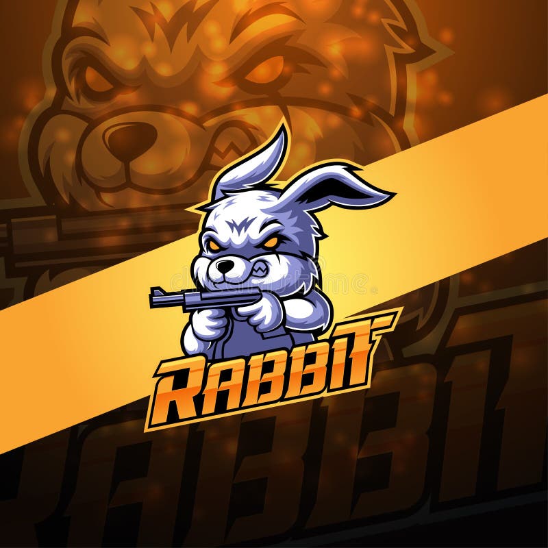 Rabbit Esport Gaming Mascot Logo Template Vector. Modern Head Rabbit ...