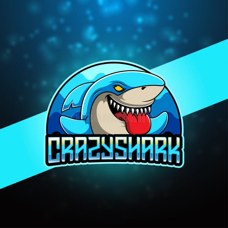 Crazy Shark Esport Mascot Logo Design Stock Vector - Illustration of ...
