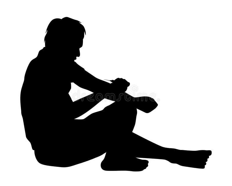 Drug Addict Man with Heroine Silhouette Stock Vector - Illustration of ...