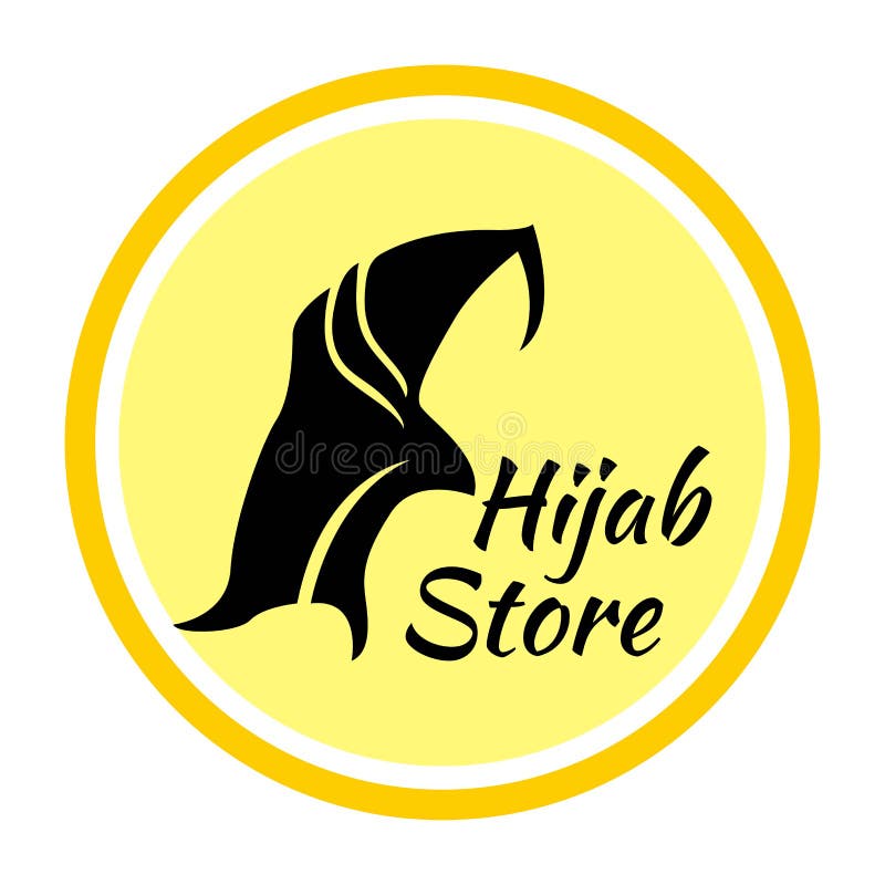 Hijab Logo Template for Muslim Woman Wear Store or Boutique Logo Vektor ...