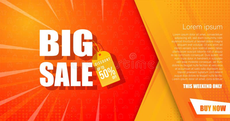 Sale Discount Banner Design Template Stock Vector - Illustration of ...