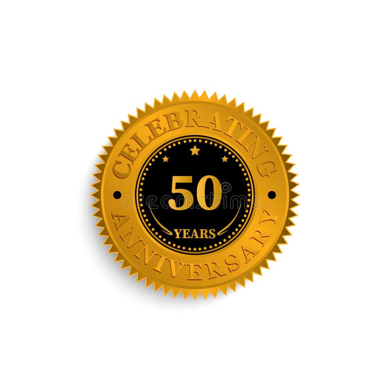 50 Years Celebrating Anniversary Badge Design Stock Vector ...