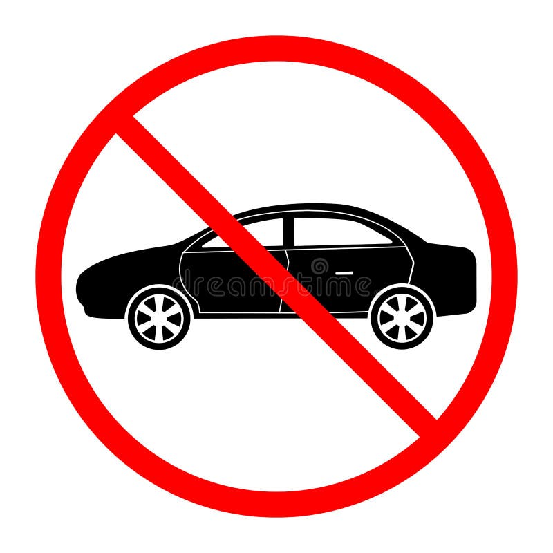Illustration of a Car Traffic Prohibited Sign in a Red Crossed Out ...
