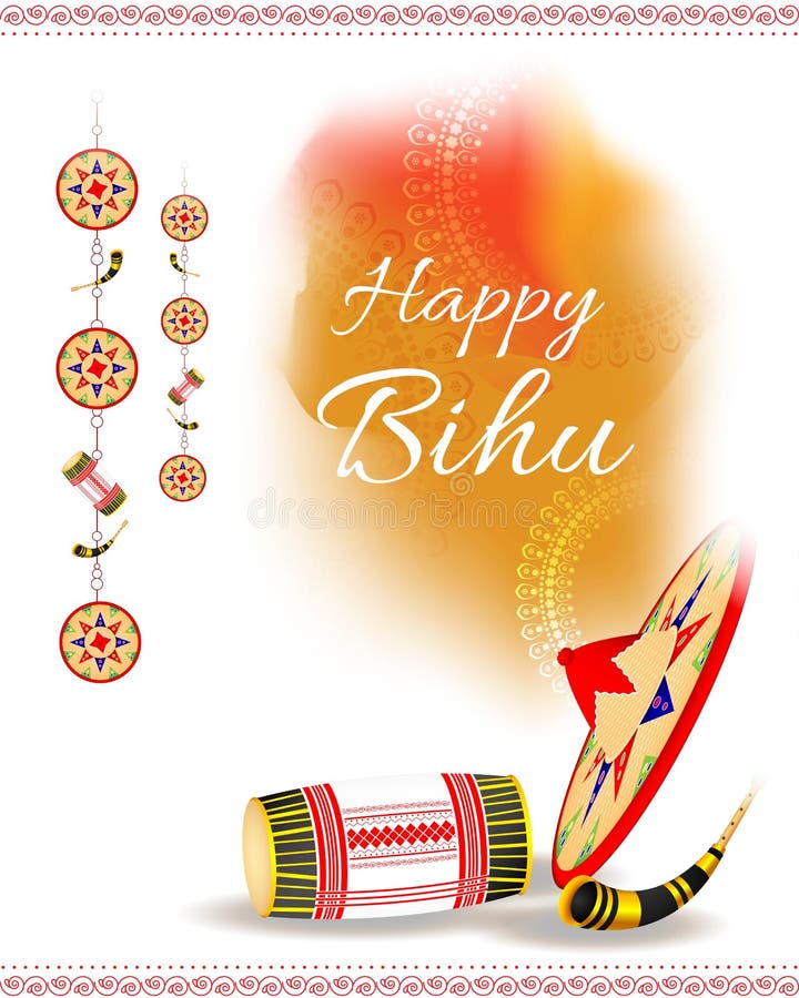 Vector Illustration of Happy Bihu. Stock Vector - Illustration of east ...