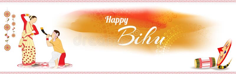 Vector Illustration of Happy Bihu. Stock Vector - Illustration of ...