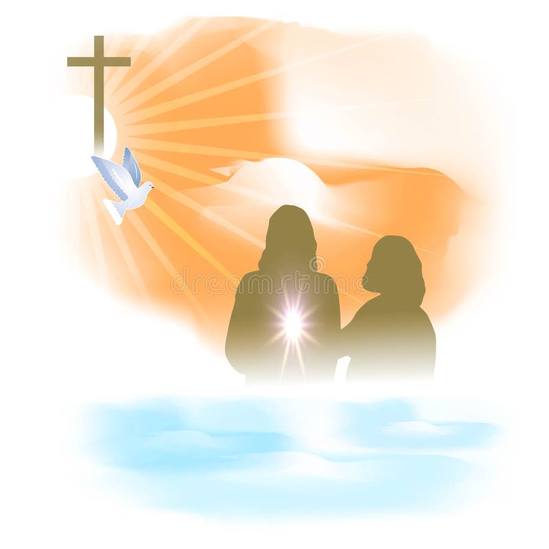 Baptism of Jesus stock vector. Illustration of belief - 277052353