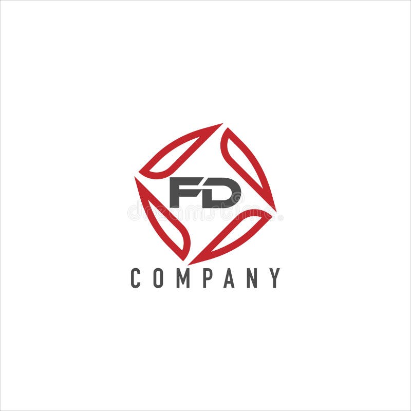 Fd Unique Abstract Geometric Logo Design Stock Vector - Illustration of ...