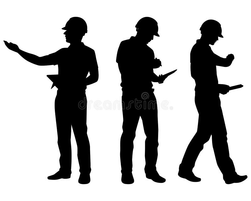 Engineer silhouette vector stock vector. Illustration of background ...