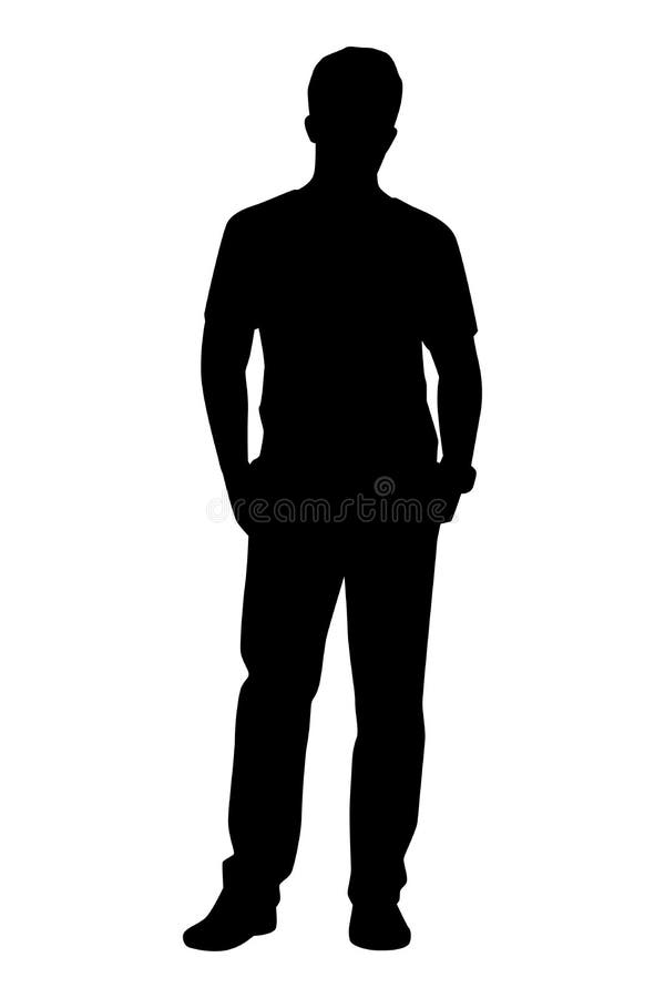 Set of Standing Handsome Man Silhouette Vector Stock Vector ...