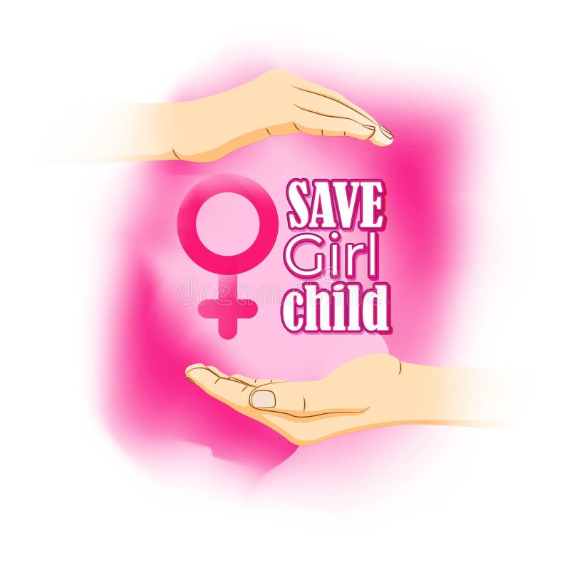 Vector Illustration Concept of Save Girl Child Poster. Stock Vector ...