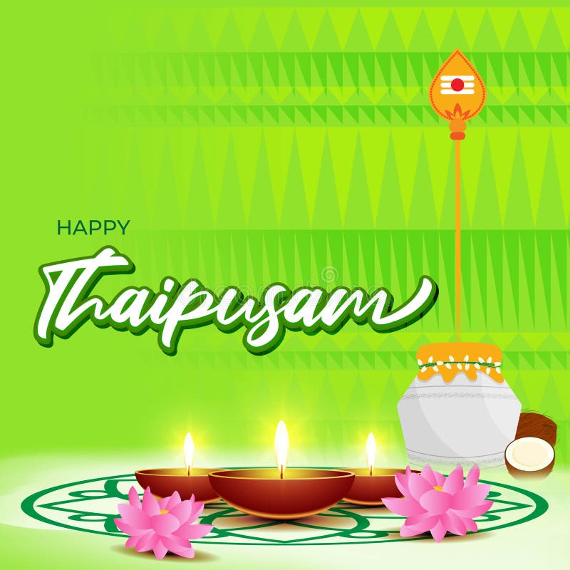 Vector Illustration Concept of Happy Thaipusam or Thaipoosam Greeting ...