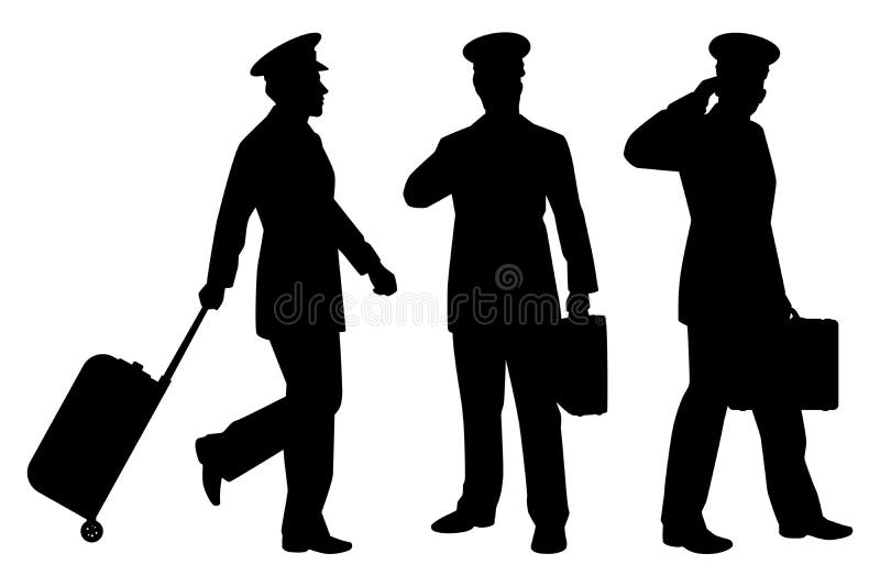 Pilot Uniform Silhouette Stock Illustrations – 290 Pilot Uniform ...