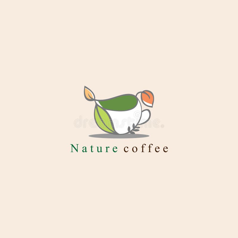 Nature Coffee Shop Logo Design Concept Stock Vector - Illustration of ...