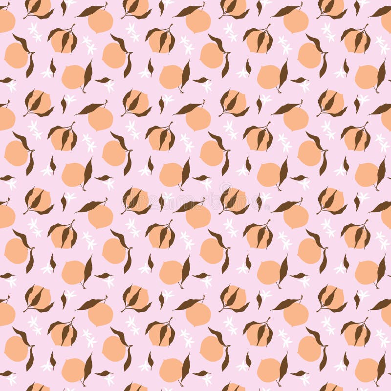 Peach Seamless Pattern, Vector Background Scalable To Any Size. Peach ...