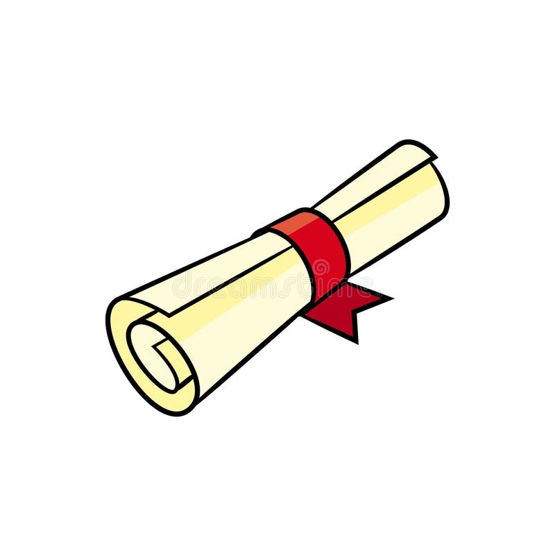 Rolled Drawing Template Paper. 3d Rendering Stock Illustration ...