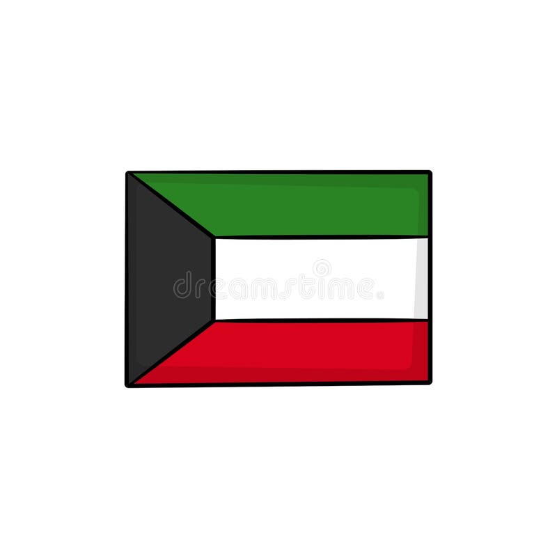 Kuwait Flag in Drawing Style Isolated Vector Stock Vector ...