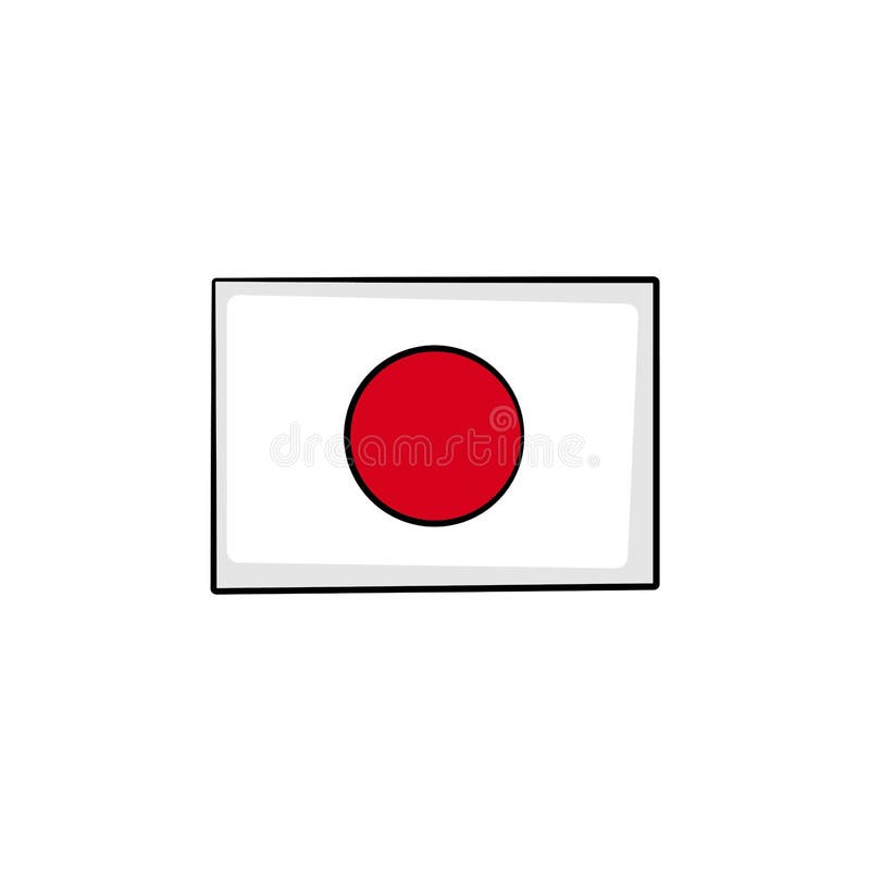 Japan Flag in Drawing Style Isolated Vector Stock Vector - Illustration ...